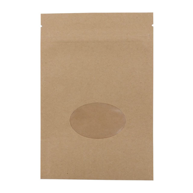 Custom printed kraft paper bag oval window