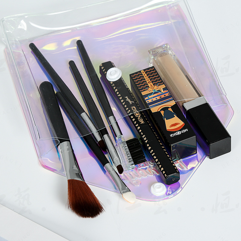 Custom printed pvc button bag transparent zipper bag